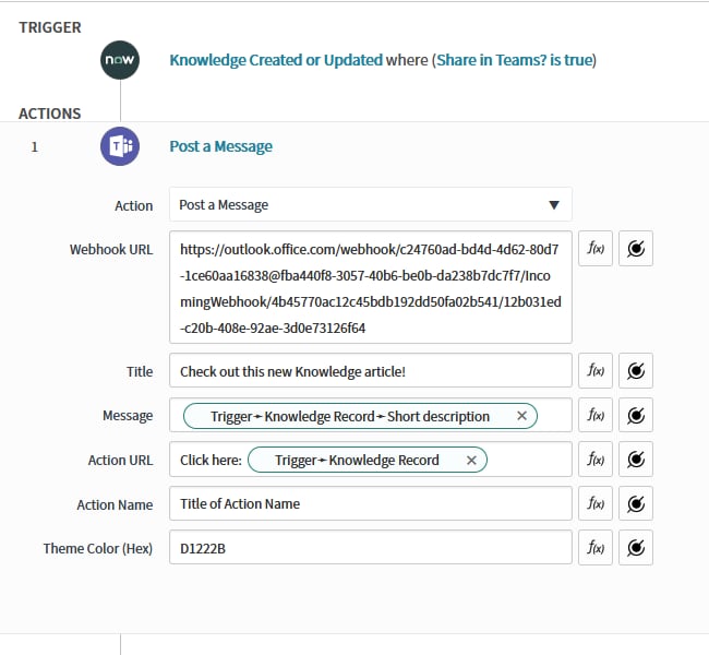 How to post an adaptive card to Microsoft Teams? - ServiceNow Community
