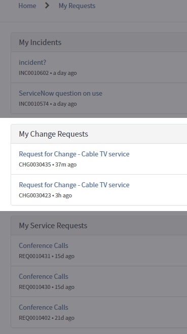 Solved: Adding Change Requests to the "My Requests" widget - ServiceNow ...
