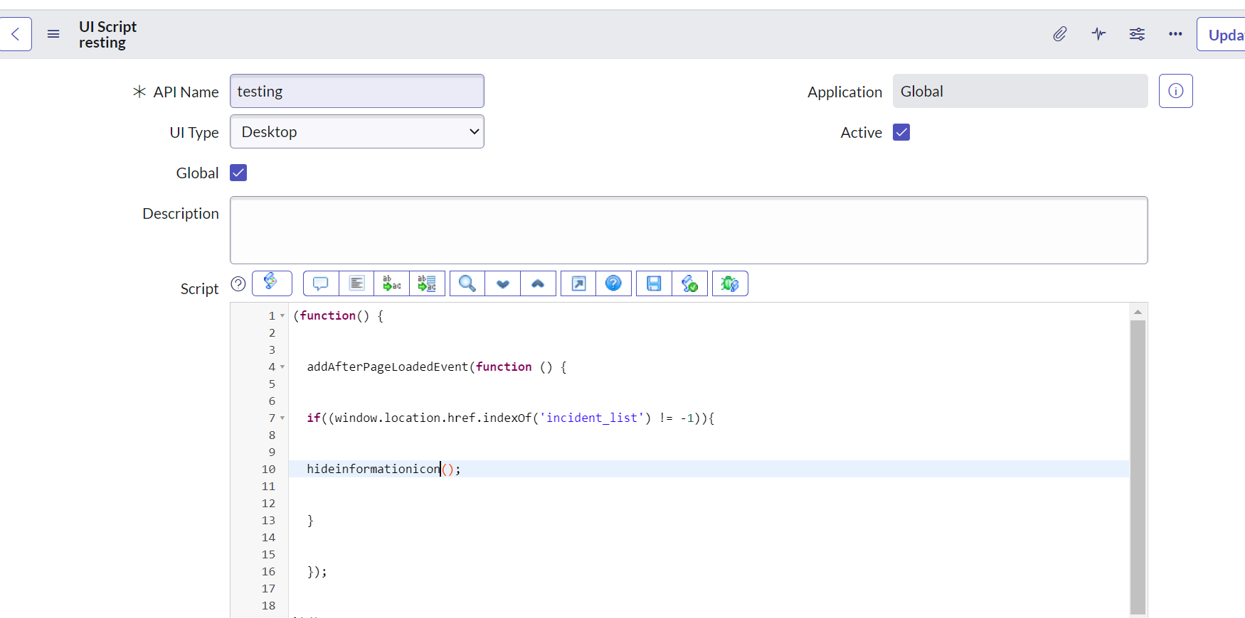 Solved: Hiding (i) icon in the list view of a table - ServiceNow Community