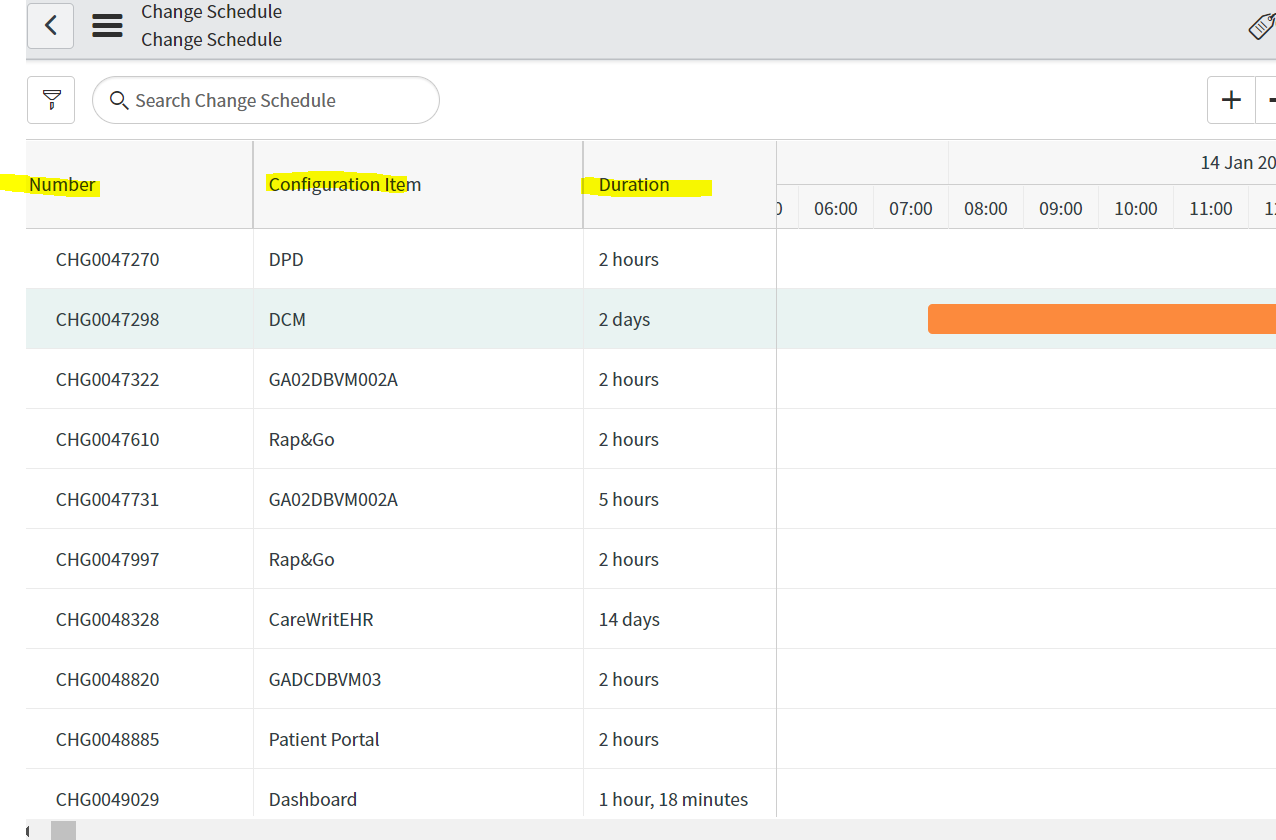 In change schedule how to add one more column - ServiceNow Community