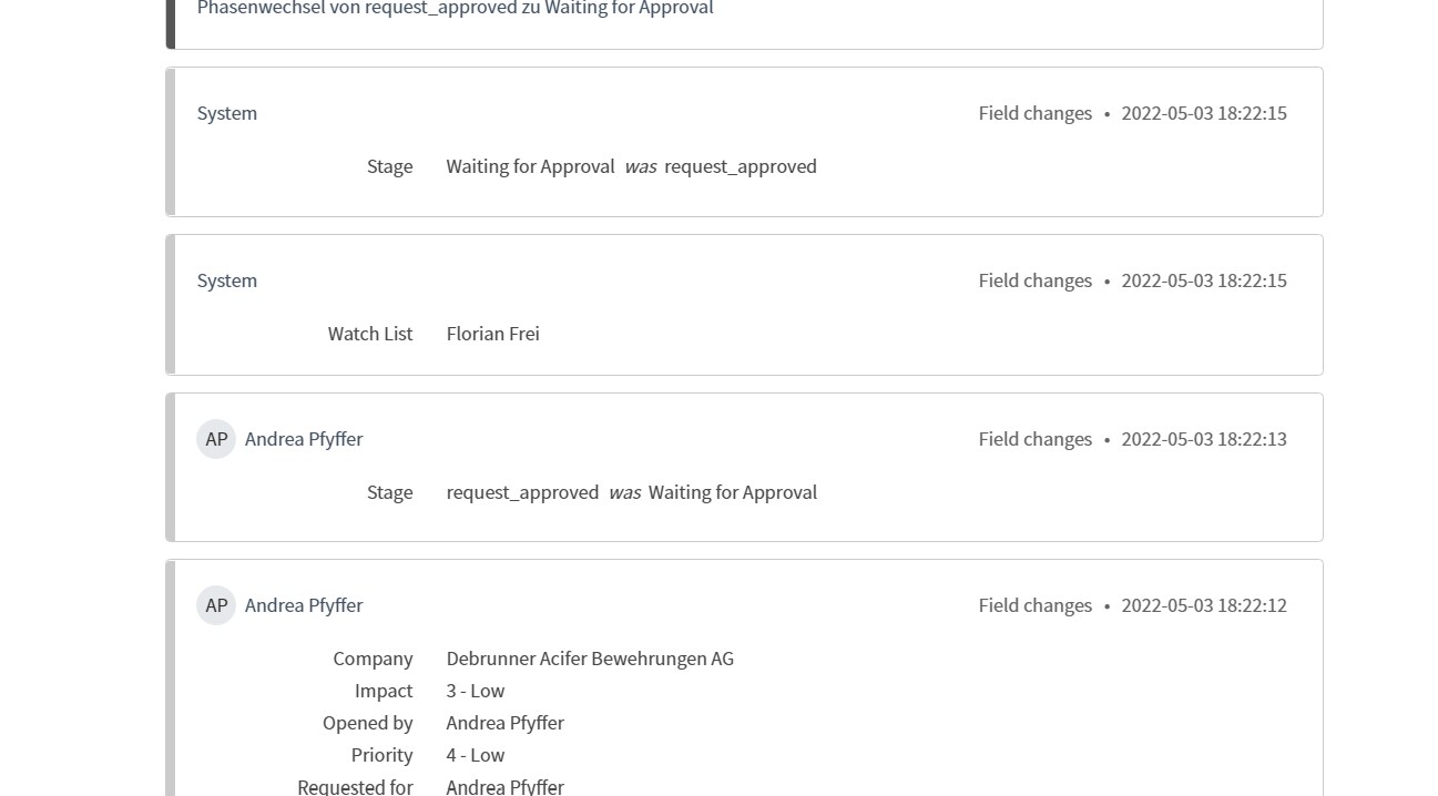 Request Approved' stage is appearing on the stage ... - ServiceNow ...