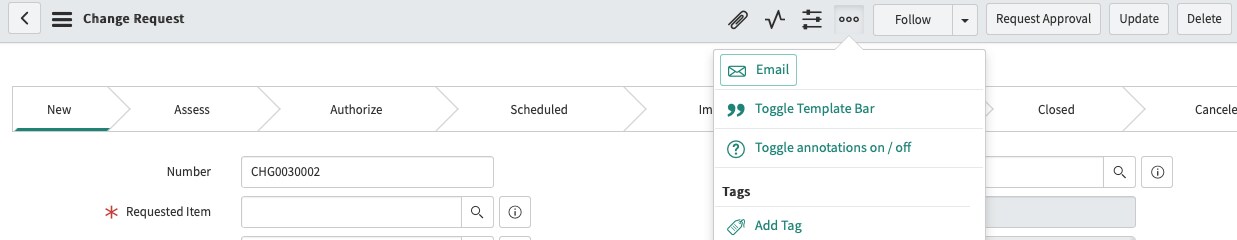 Solved: Populate template in from inside Change Request fo ...