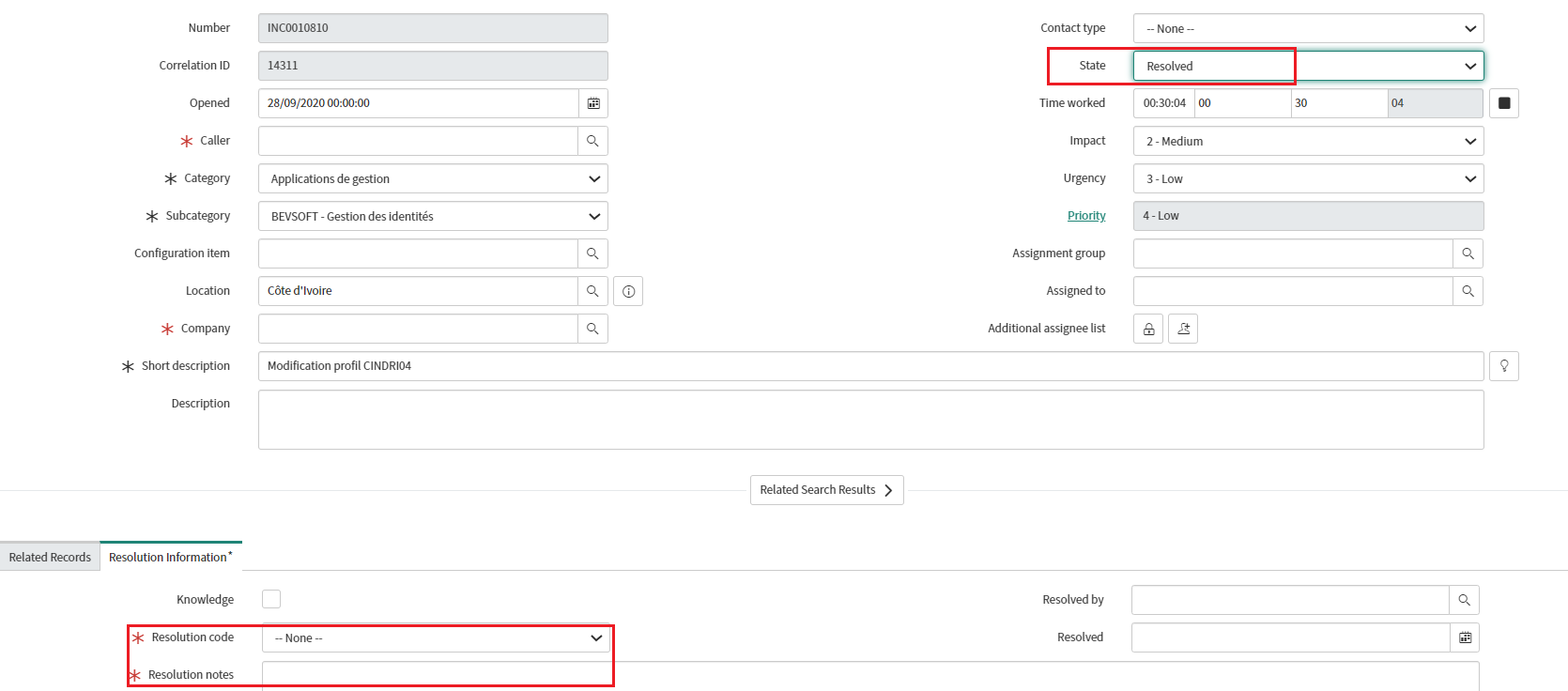 Solved: Re: How to target these fields "Resolution code" a ...