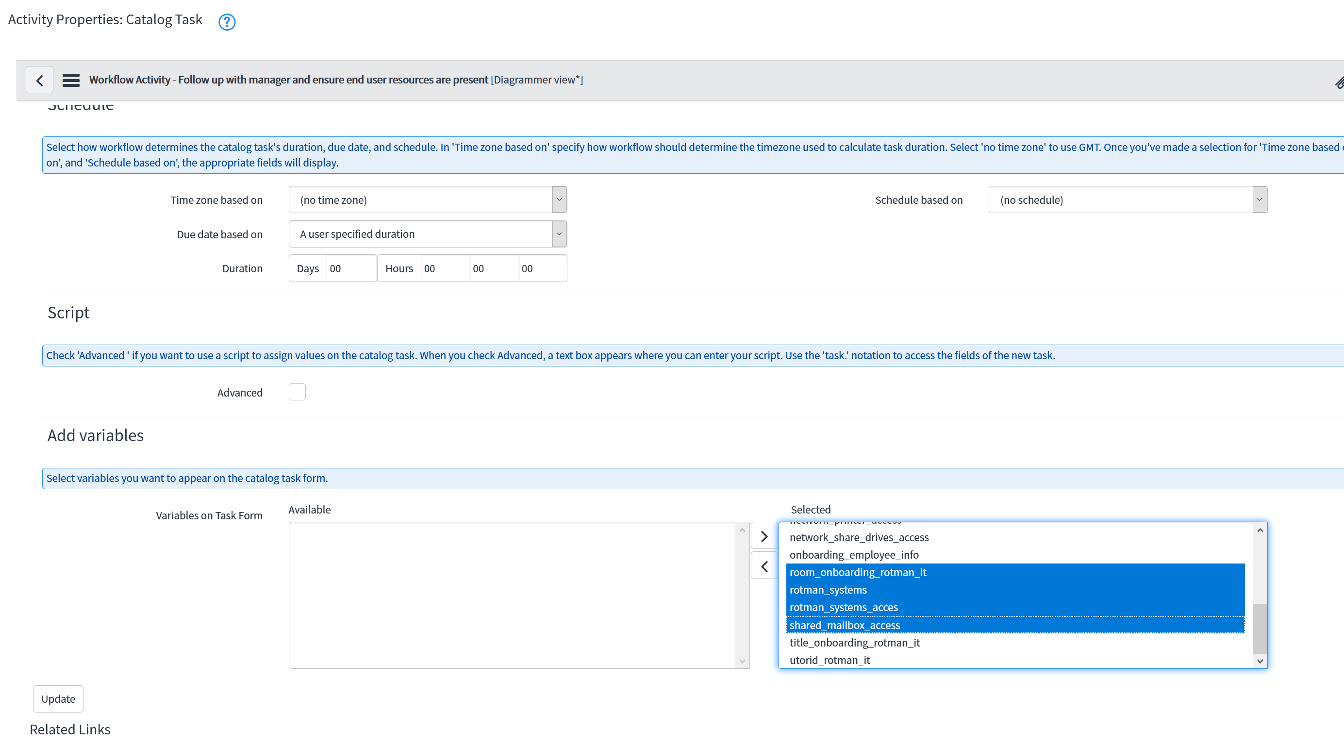 Solved: Creating SCtask and populate with variables from v ...