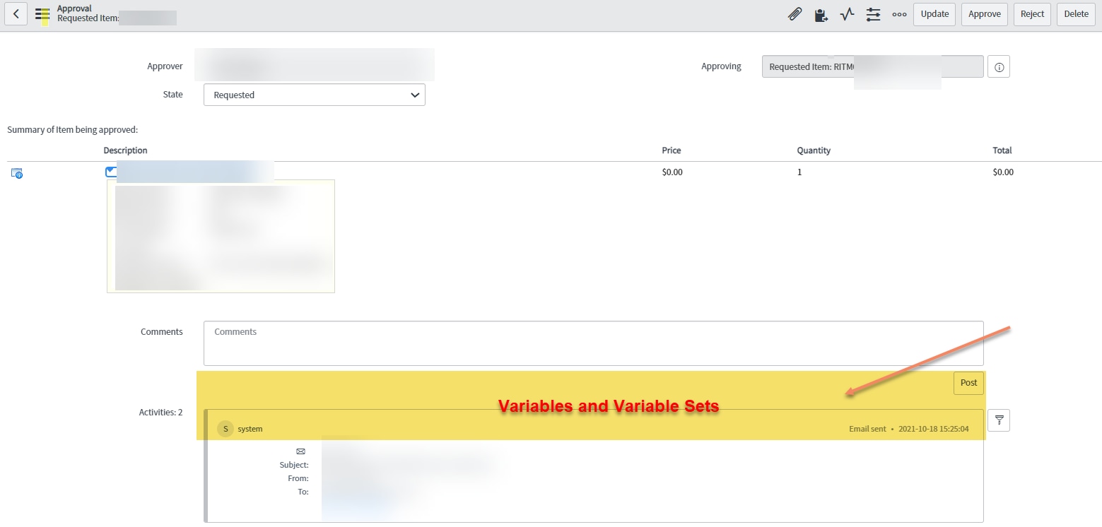 Solved: Variable Sets Does Not Appear in Approval - Page 2 - ServiceNow Community