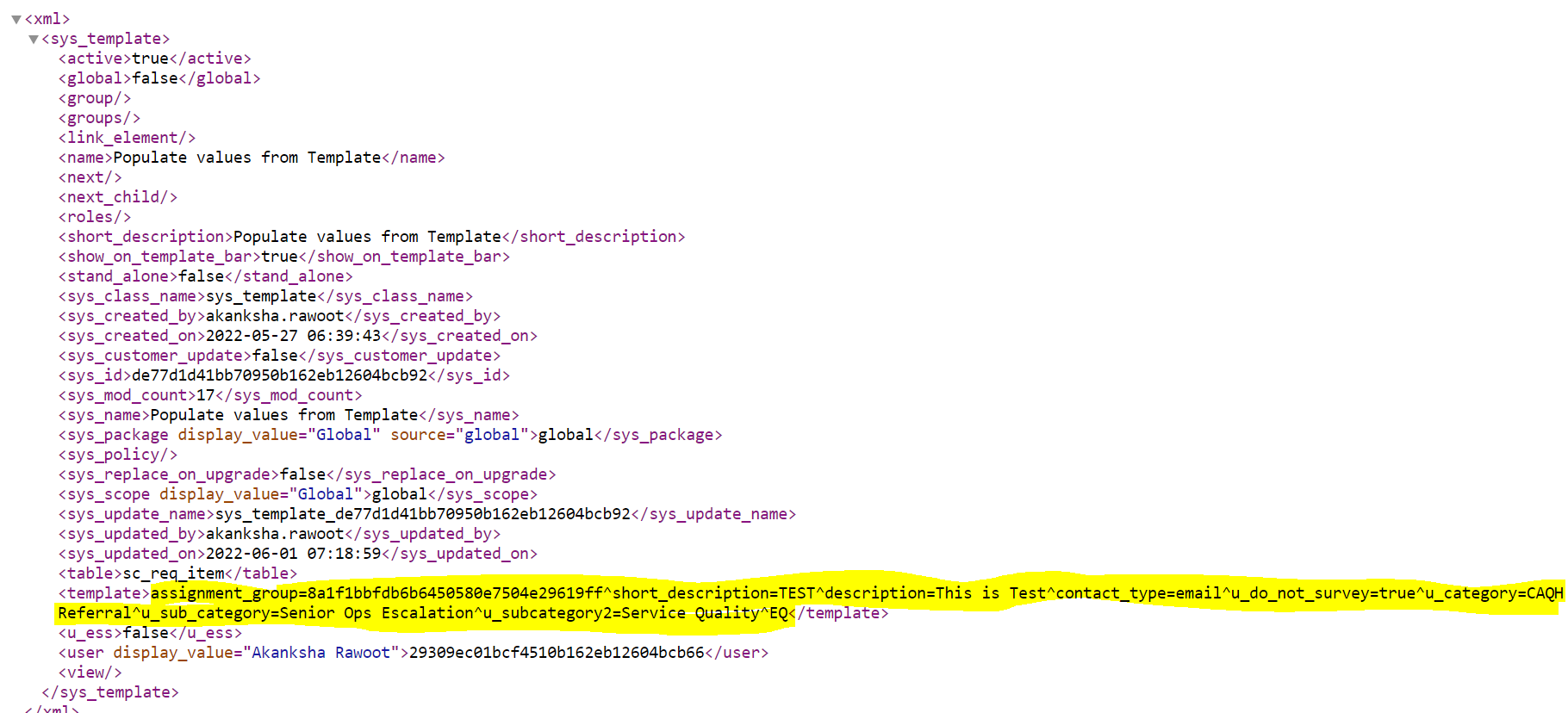 Fetch/Extract 'Template values' of a template and ... - ServiceNow ...
