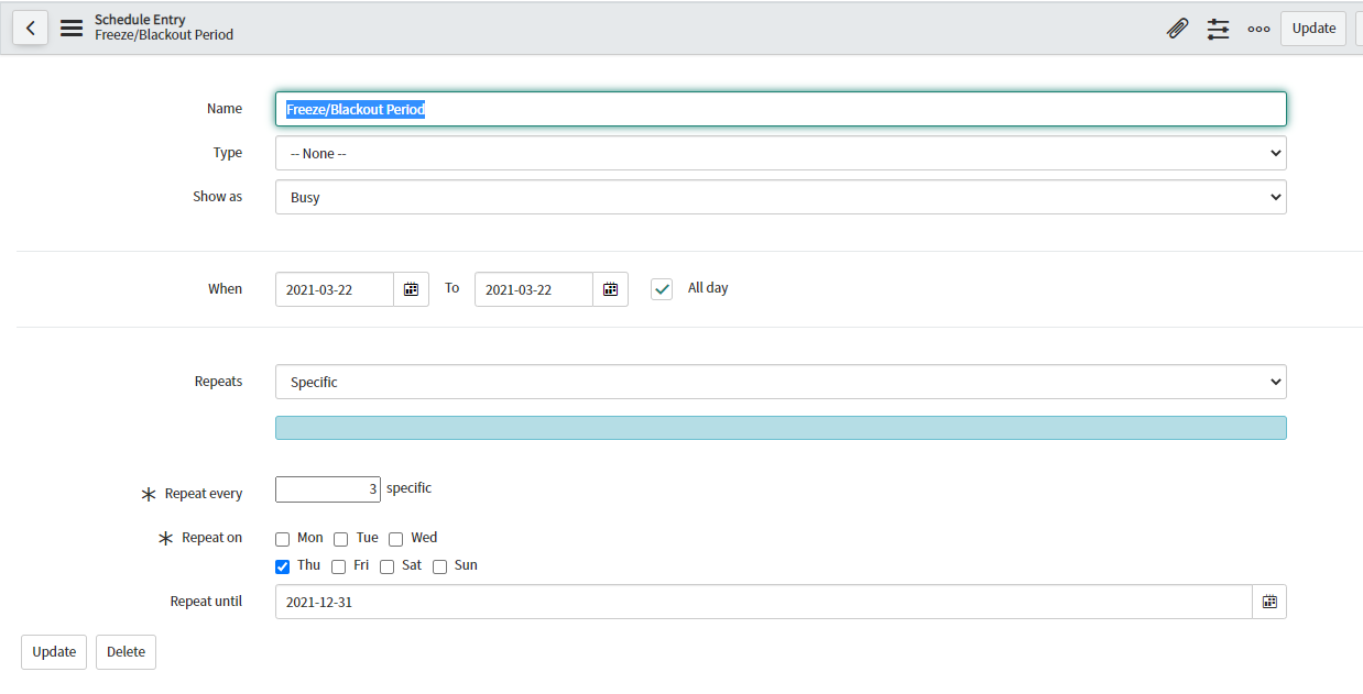 Configure Maintenance and Black out Schedule - ServiceNow Community