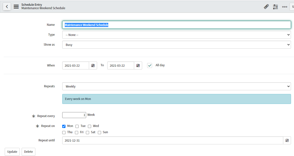 Configure Maintenance and Black out Schedule - ServiceNow Community