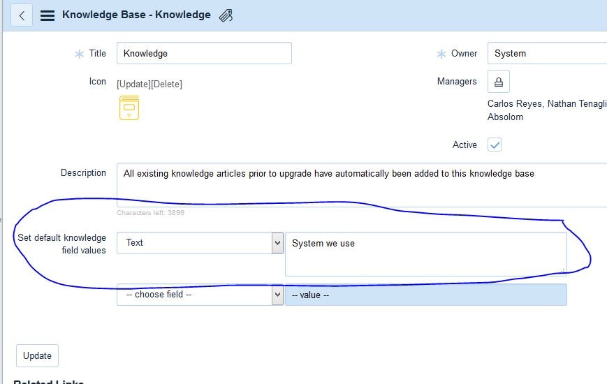 Solved: How to place a default html text in the knowledge ...