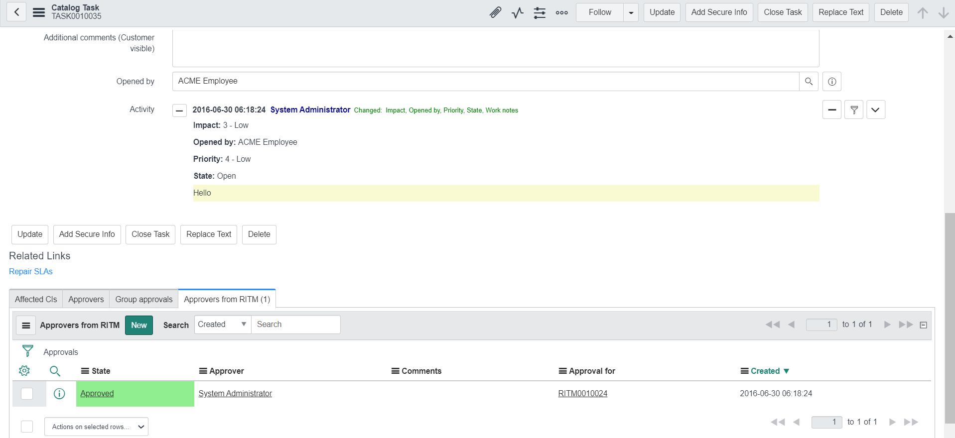 Solved: How to get approvers name on SCT task and also Sho ...