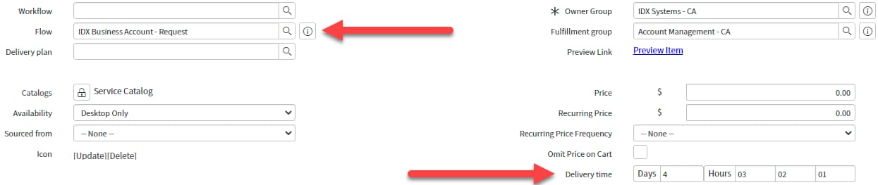 Catalog Item Delivery Time / Date - ServiceNow Community