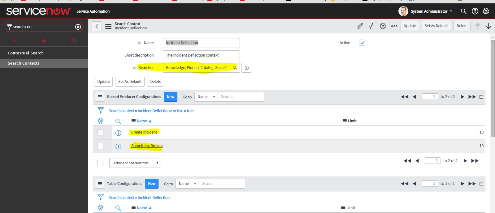 How to remove related search Results from End User... - ServiceNow ...