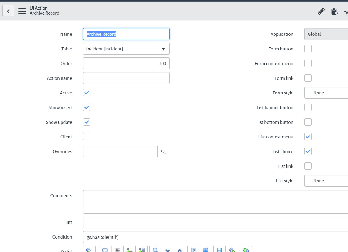 what is the role required to archive record? - ServiceNow Community