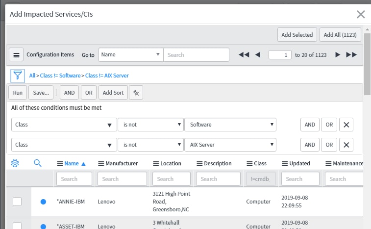 How to add filter condition in Impacted Services/C... - ServiceNow ...