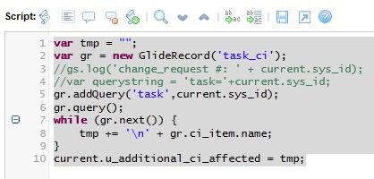 Solved: Affected CI(s) to Change Request Form - ServiceNow Community