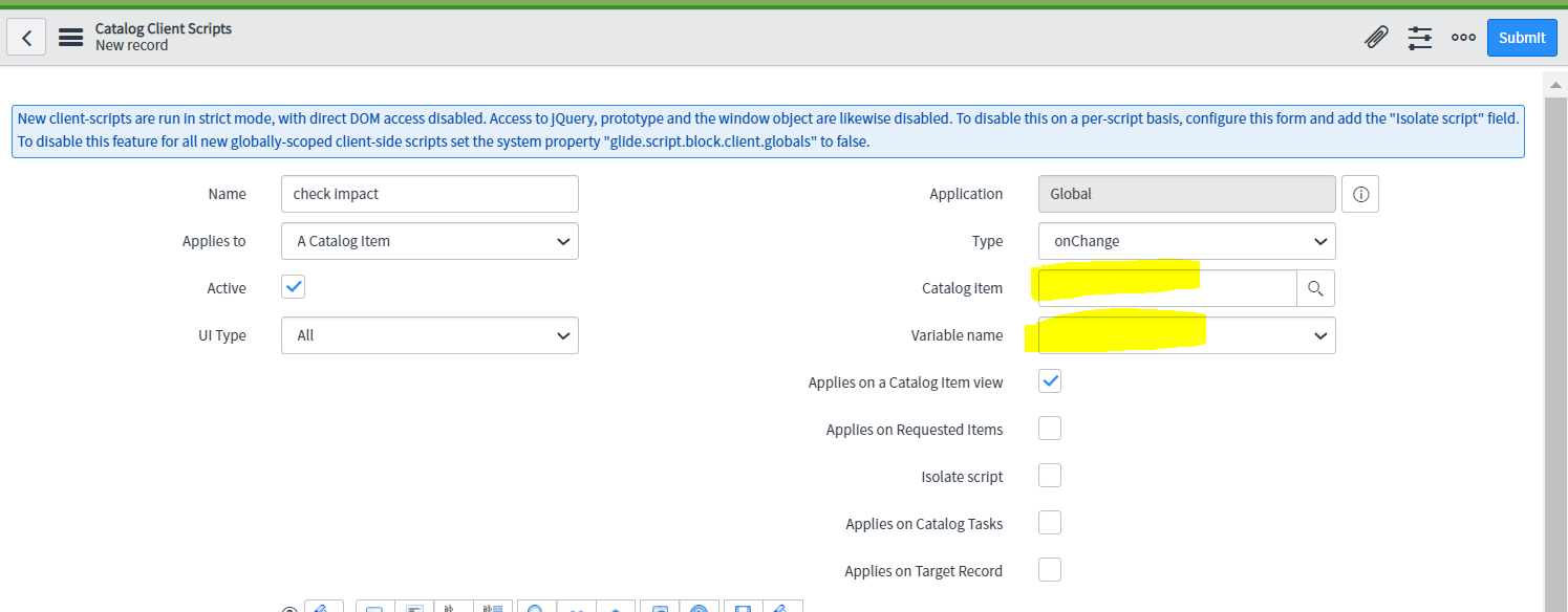 Solved: How to write a client script to calculate impact a ...