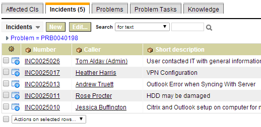Solved: Related list issue with Problems and attached Inci ...