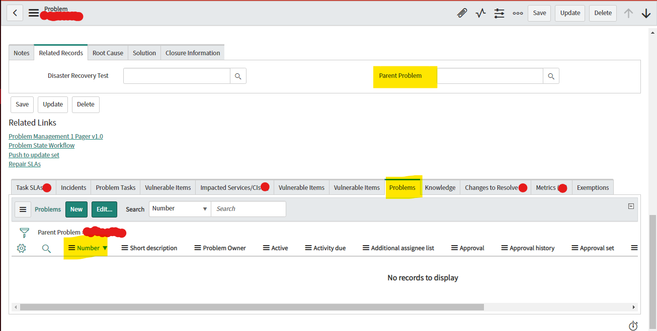Solved: Configure : Parent/Child relationship for Problem ...