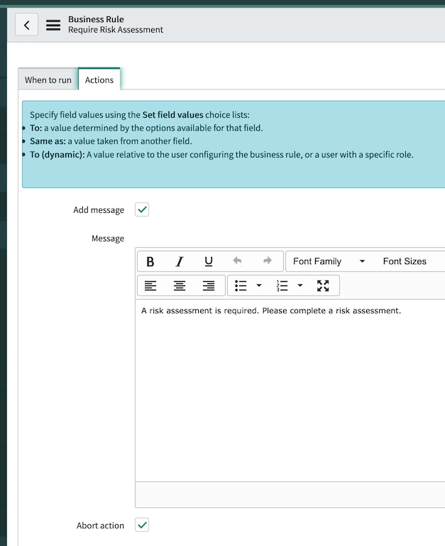 Solved: How to make Risk Assessment Mandatory on Change Re ...