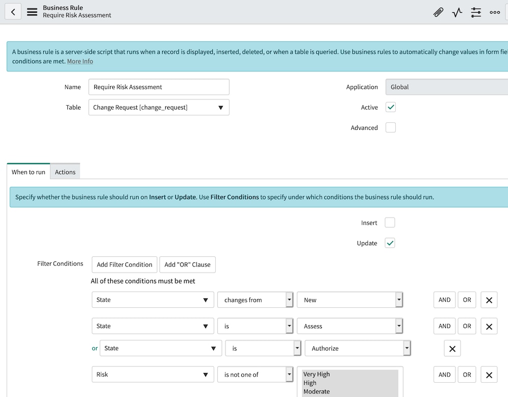 Solved: How to make Risk Assessment Mandatory on Change Re ...