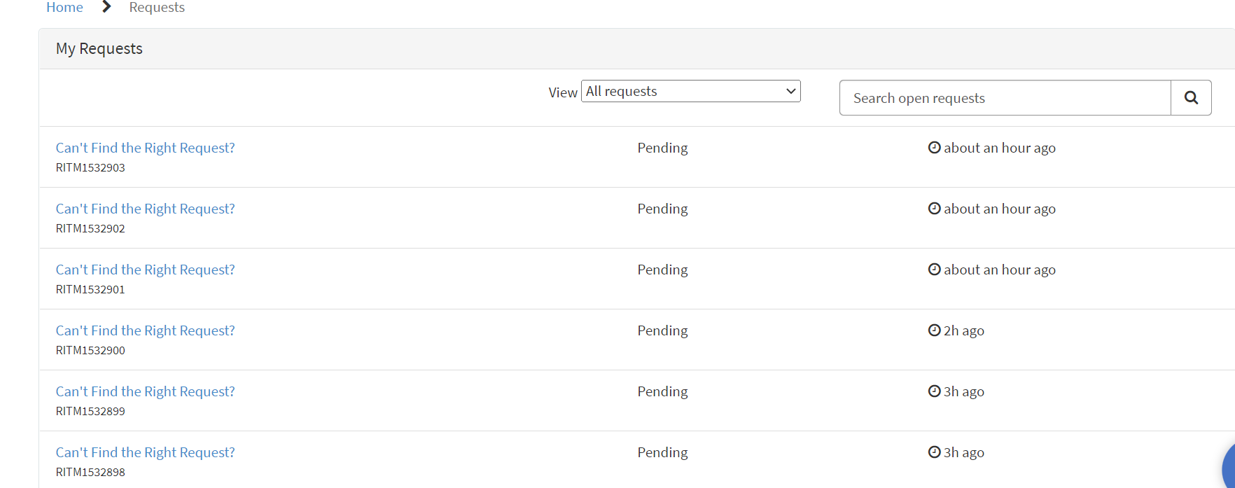 Display of the request number under RITM in the My... - ServiceNow Community