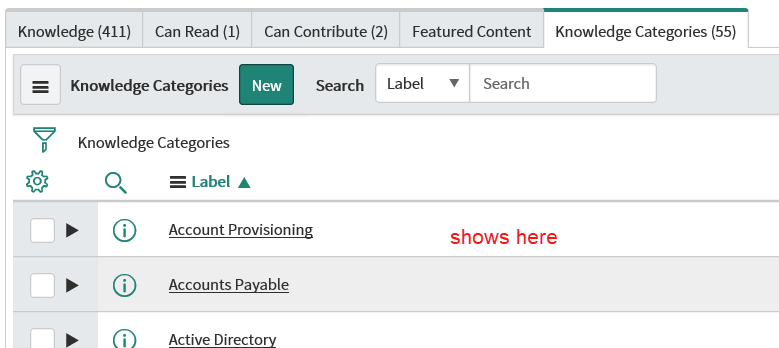 knowledge categories not showing when viewing the ... - ServiceNow ...