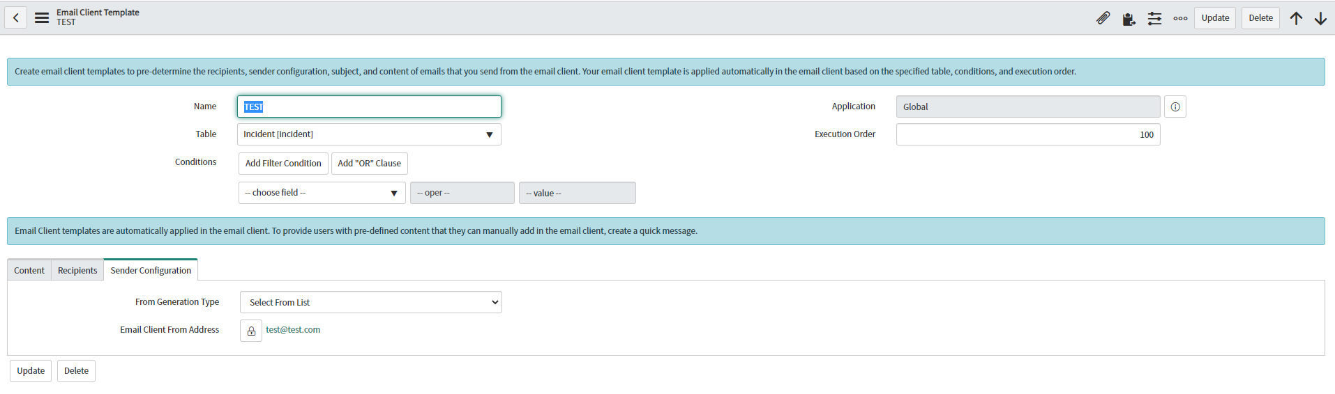 Email Client Template - Sender Configuration - ServiceNow Community