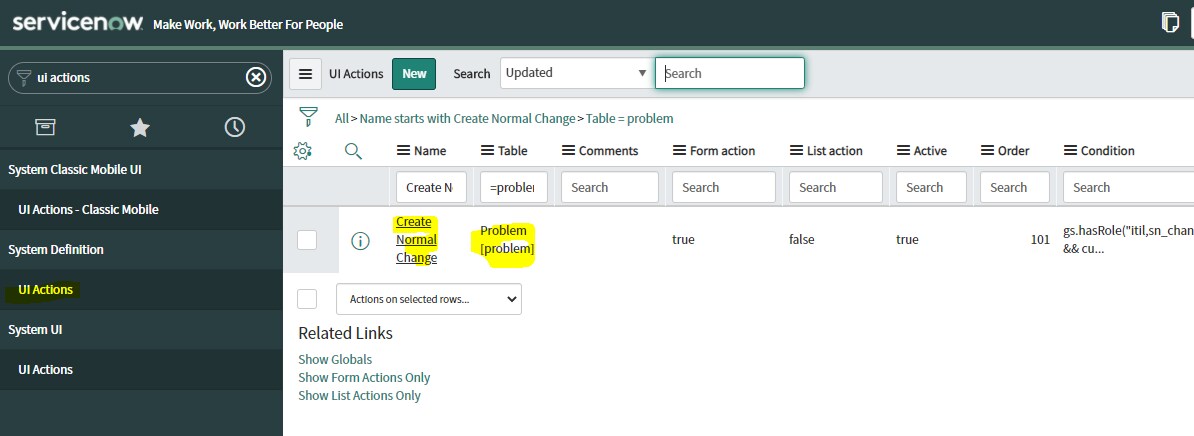 Creating a change request from Problem - ServiceNow Community