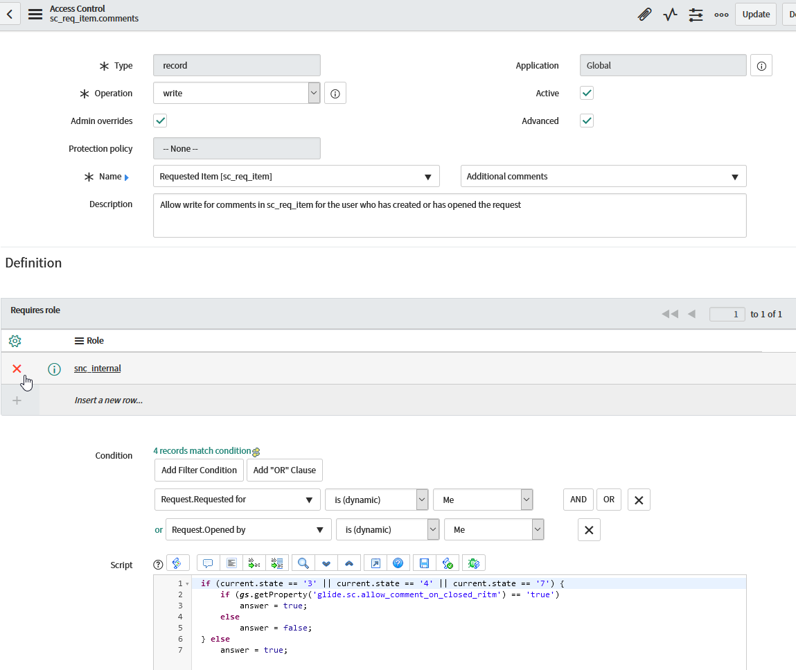 Solved: Allow end users to add comments on RITM when reque ...