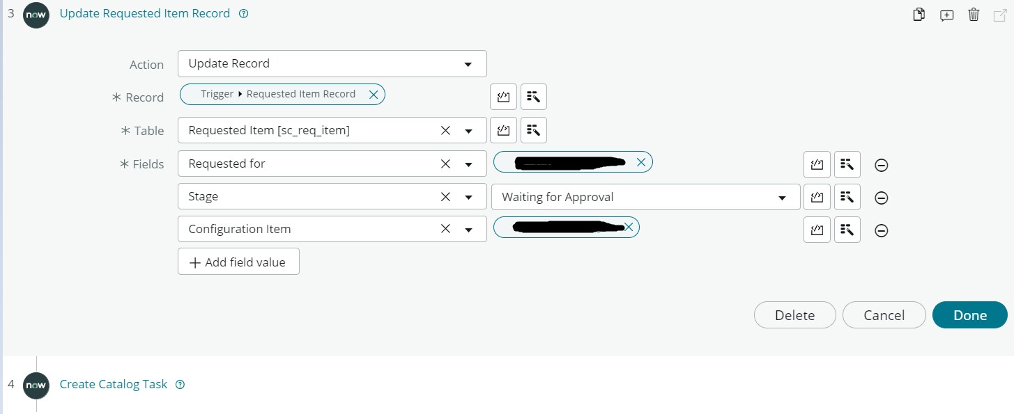 Solved: Re: How to update RITM stage after approving the r... - Page 2 ...