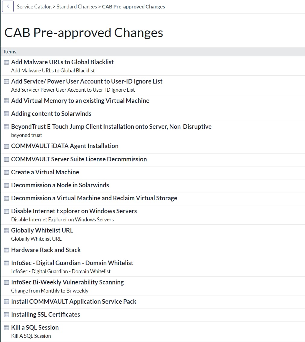 What is the difference between Standard Changes vs... - ServiceNow ...