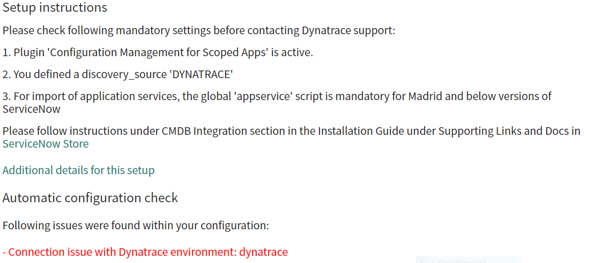 Issue on Dynatrace integration - ServiceNow Community