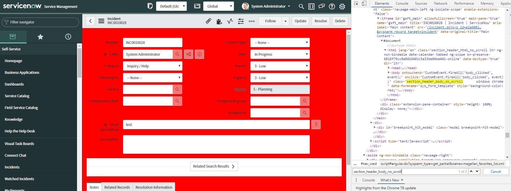 Solved: Is there a way I can change the Background color o... - ServiceNow Community