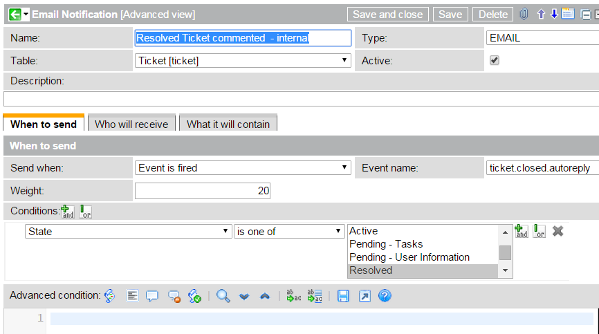 Solved: Auto replies on resolved/close tickets - ServiceNow Community