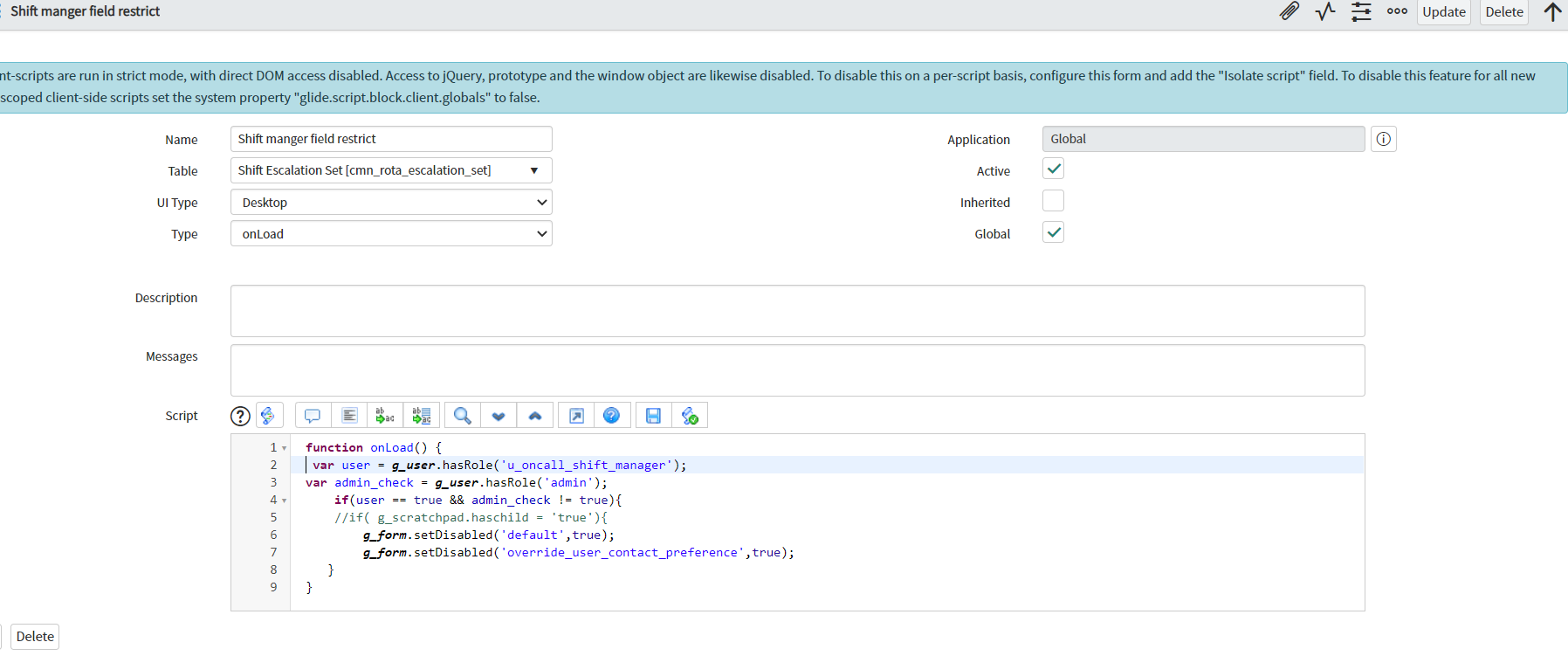 How to make a override user preference field to Re... - ServiceNow ...