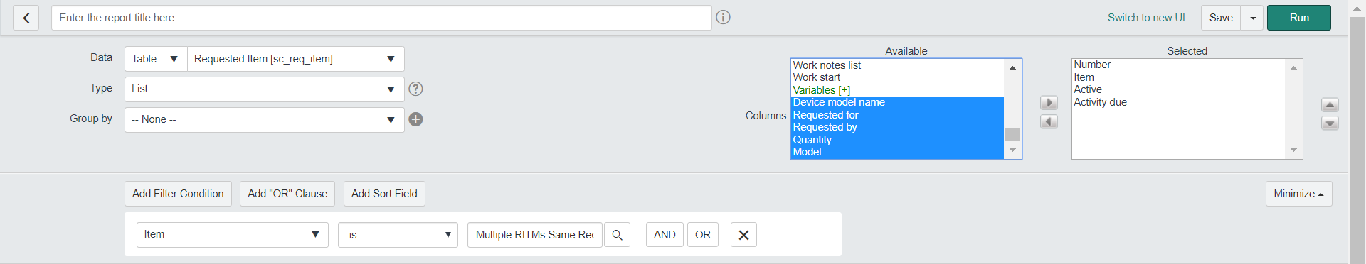Solved: Adding catalog item variables into report? - ServiceNow Community