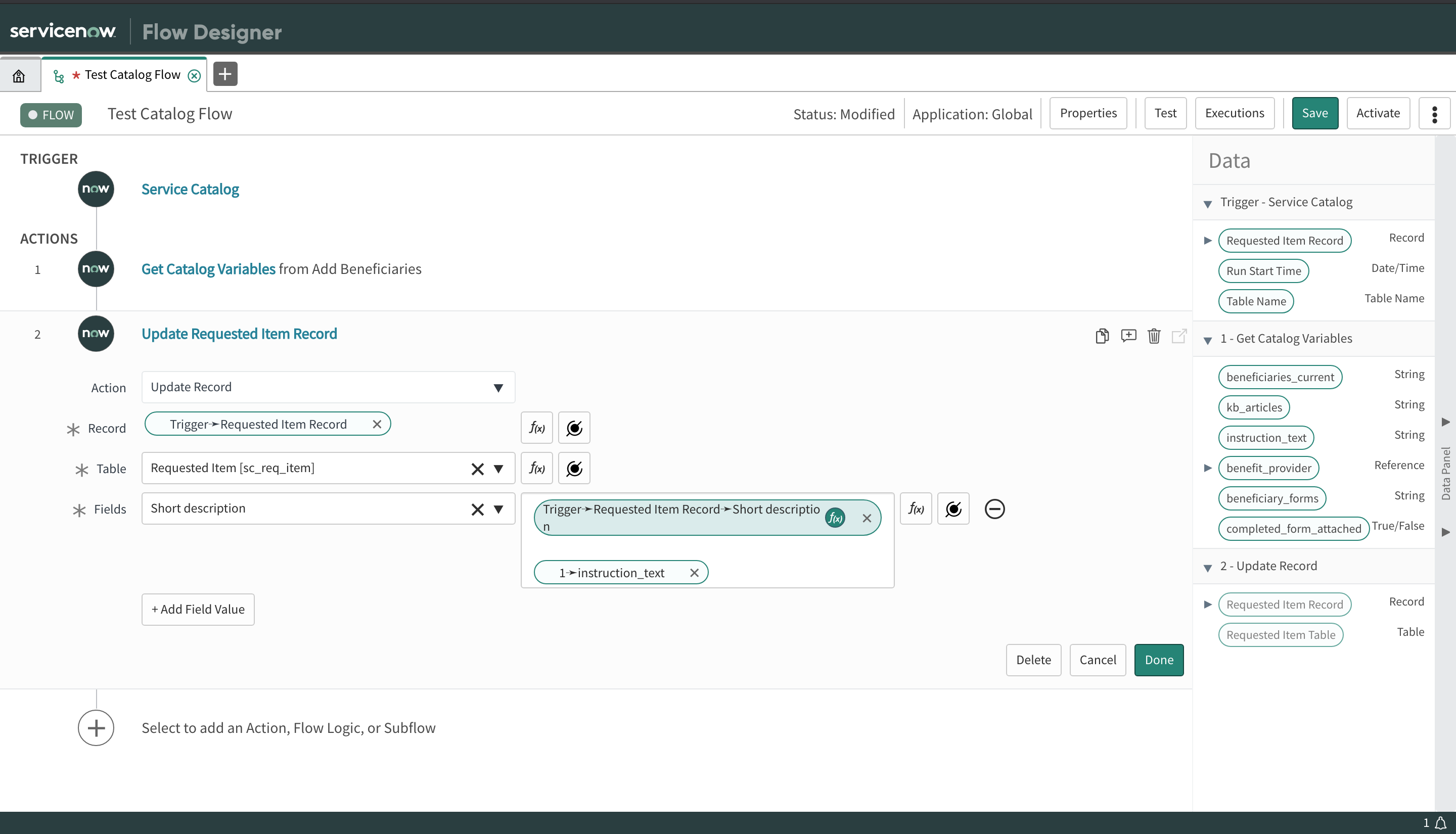 Solved: Update form field with catalog item variable input ...