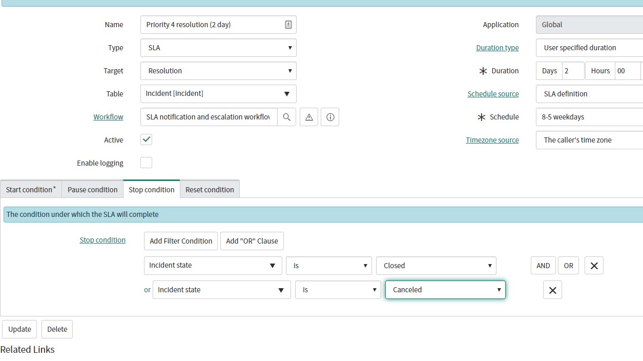 Stop SLA timer - ServiceNow Community