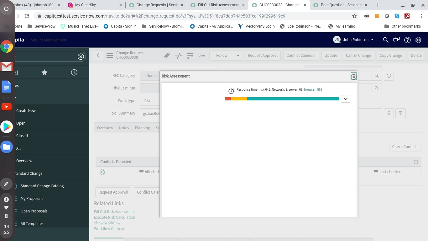 Change Risk assessment is blank - ServiceNow Community