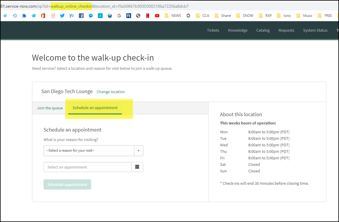 Configure appointment booking on walk up experienc... - ServiceNow ...