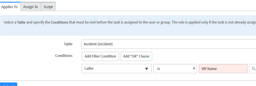 Solved: VIP caller Auto assignemnt - ServiceNow Community