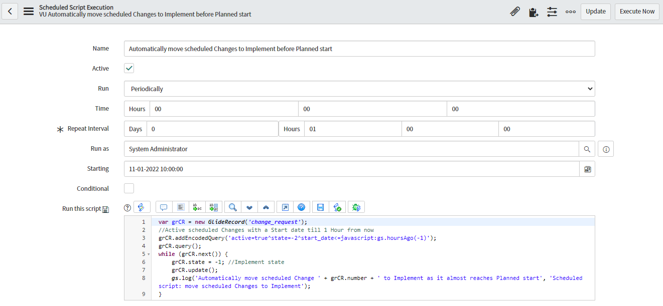 Based on planned start date and time Change phase ... - ServiceNow ...