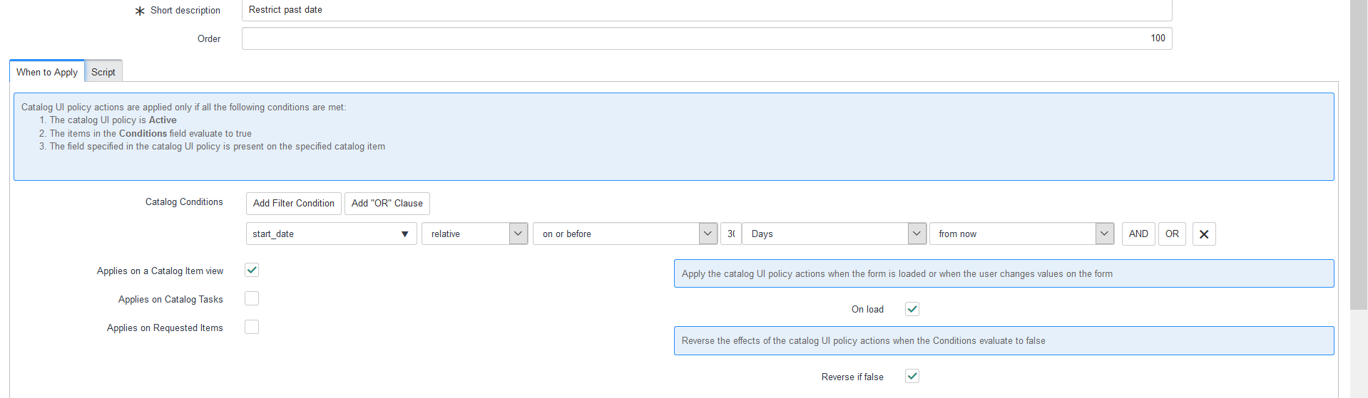 Solved: How to check the start date that is 30 days prior - ServiceNow ...