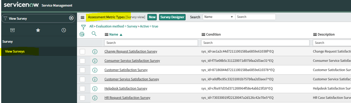 how to take the csat survey for incident and SR - ServiceNow Community