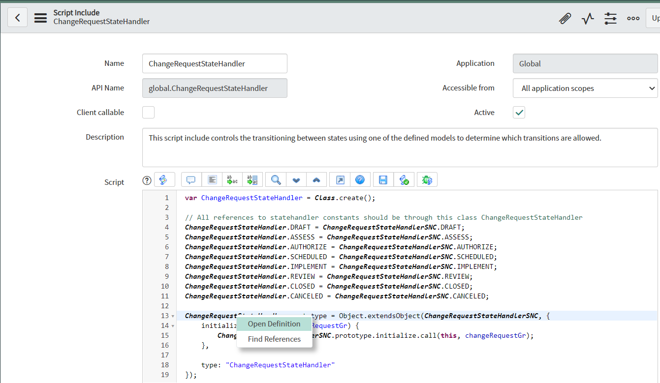Solved: When or where is the Script Include 'ChangeRequest... - ServiceNow Community