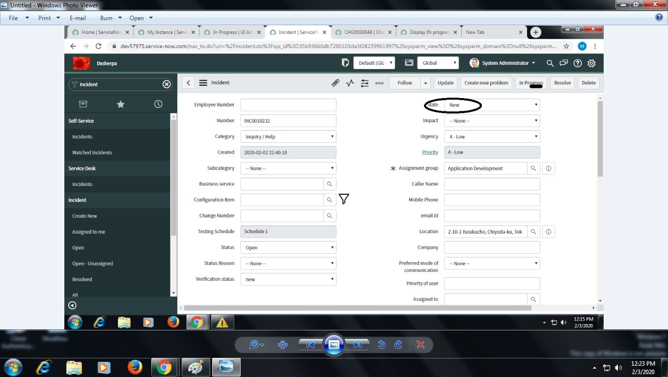Display IN progress button when state is NEW. - ServiceNow Community