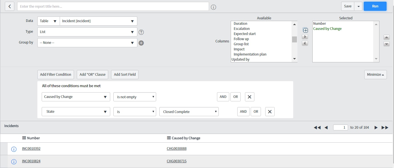 Solved: Reporting on Incidents caused by Change Requests w... - ServiceNow Community