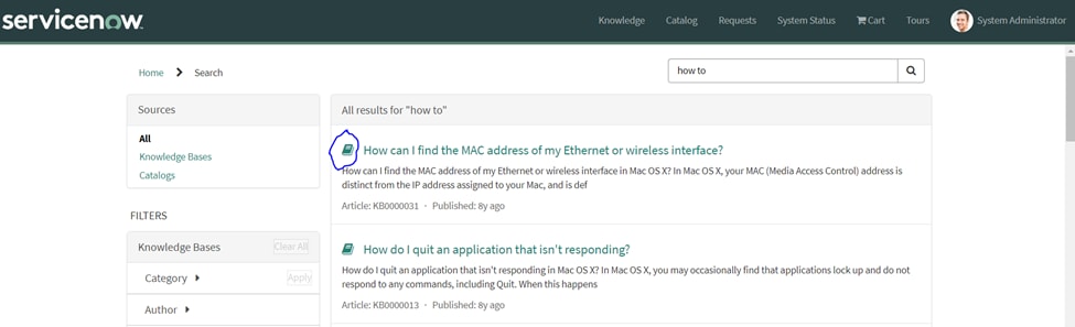 knowledge base icon servicenow