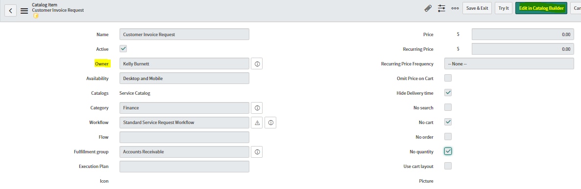 End user/ Owner in catalog form can able to access... - ServiceNow ...