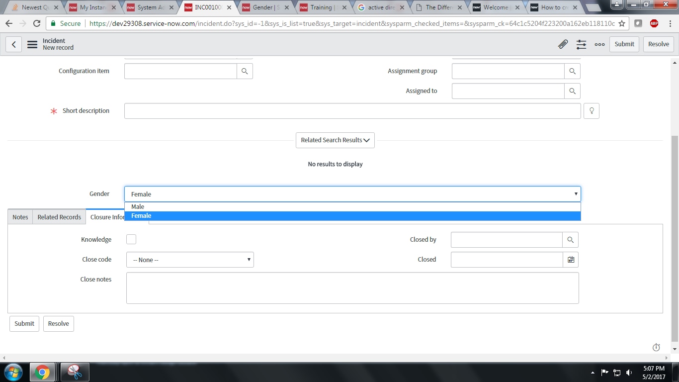 How to create a radio button type field in table? - ServiceNow Community